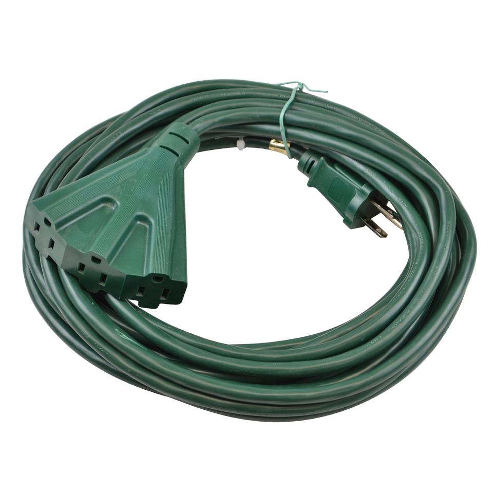 24ft 3-Way Extension Cord Green | NEI Lighting Hardware USA